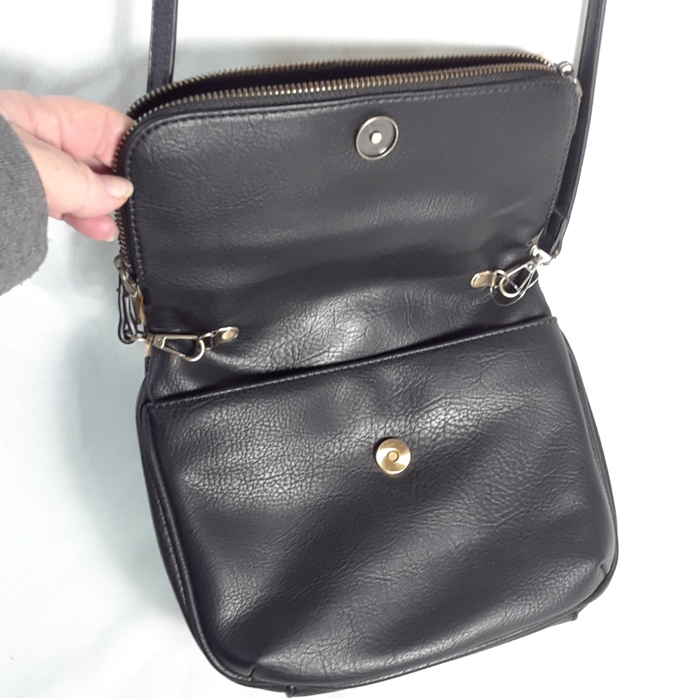 Sasha & Sofi Black And Leopard Print Crossbody Bag - Gem